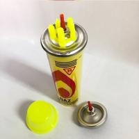 China 80ml Butane Gas Refill Canister with 40mm Valve and 150mm Height for Camping Stoves and Lighters for sale