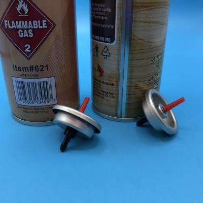 China Jincheng Butane Gas Lighter Refill Valve 1 Inch with Buna Gasket and Clear Lacquered Tinplate for sale