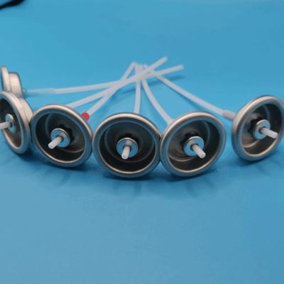 China 1 Inch Aerosol Metered Valve 50mcl Precision Dose Threaded Male Compatible International Filling Standards for sale