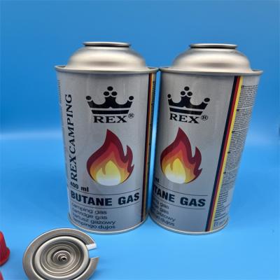 China Durable Cartridge Gas Tin Can 220g Butane Fuel Container for Camping Stove Outdoor for sale