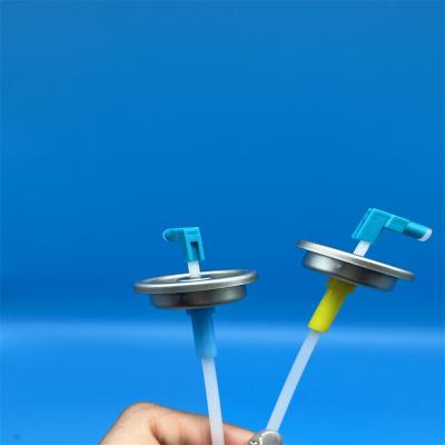 China Tinplate Metered Aerosol Valve 1 Inch Threaded Male for Consistent Spray Medical Industrial for sale