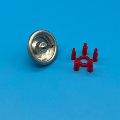China Butane Lighter Gas Refill Spray Valve 1/4 NPT Double Orifice 2x0.51mm Red Stem for sale