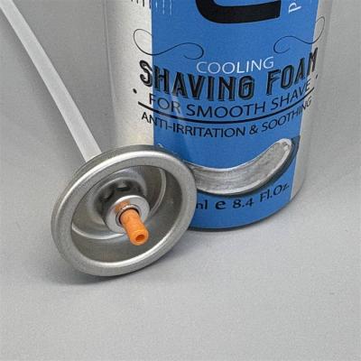 China Eco-Friendly Shaving Foam Valve 1 Inch Mounting Cup Stainless Steel Spring for Aerosol Cans for sale