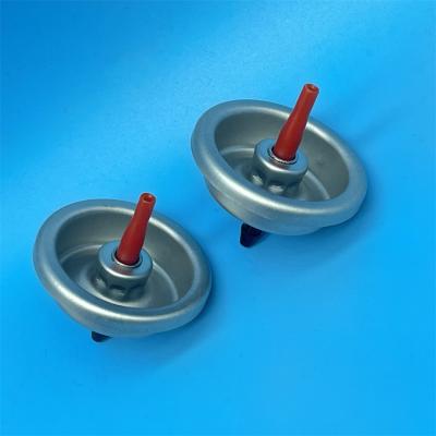 China Butane Lighter Gas Refill Aerosol Valve Standard Size Double Orifice 2x0.51mm Red Stem for sale