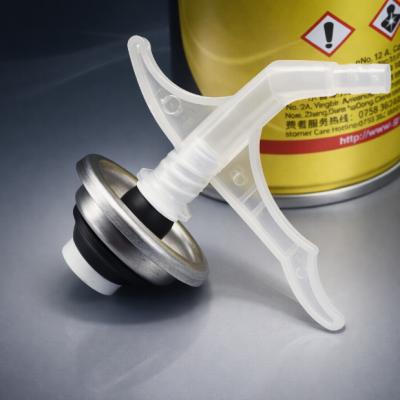 China One Inch PU Foam Valve Extended Dip Tube High Pressure Rated Clog Resistant Nozzle Tinplate Construction for sale