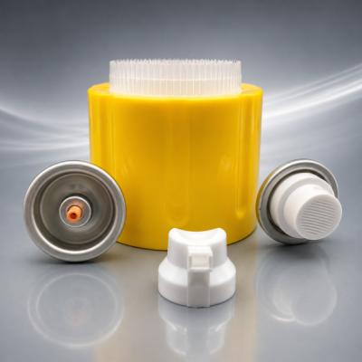 China Industrial Foam Aerosol Valve Set 1 Inch with 57mm 65mm Cap Metal Plastic for sale