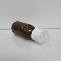 China 80ml Amber Glass Oil Bottle with Pull Ring Cap and Silk Screen Printing for sale