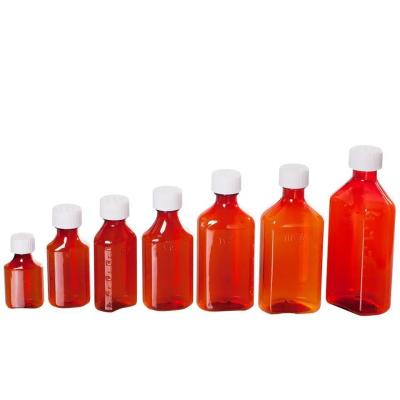 China Custom PE Oval Pharmacy Bottles 4oz Amber Child Resistant Screen Printing for sale
