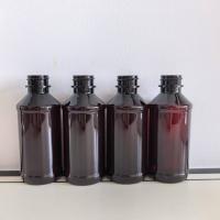 China 120ml 4oz Round Amber PET Plastic Bottle 24-400 Neck CRC Screw Cap for Screen Printing Juices for sale