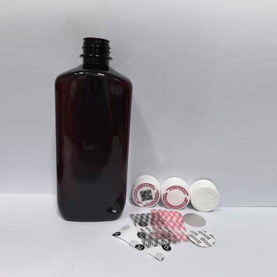 China 500ml Square PET Amber Oblong Arch Cough Syrup Bottle with CRC Cap and Foil Seal for Liquid Medicines for sale