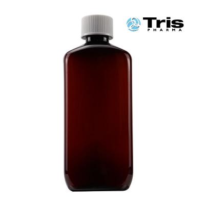 China PET Plastic 16 oz Amber Square Medicine Bottle 28-400 CRC Tamper Evident Cap for sale