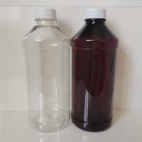 China PET Screen Printing Bottle 28-400 Neck 16 oz 500ml Amber Round Juice Container for sale