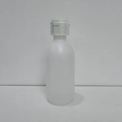 China PE Liquid Medicine Plastic Bottle 250ml 8oz Translucent Round Frost Child Resistant Cap Foil Seal for sale