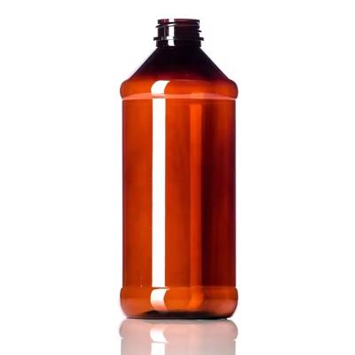 China Amber 16oz PET Plastic Bottle with Child Resistant Lid for Cough Syrup Oral Solution USP for sale