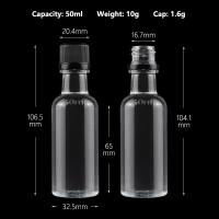China 50ml PET Transparent Plastic Bottle Long Neck Empty Container for Juice Beverage Packaging for sale
