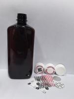 China Screen Printed Label for 16oz 473ml Amber Plastic Bottle Liquid Oral Medicine Screw Cap for sale