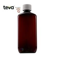 China 16oz 500ml Empty Plastic Medicine Bottle with Screw Cap and Multi Layer Booklet Label for sale