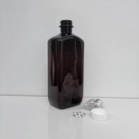 China 500ml PET Collar Plastic Bottle with 28-400 Screw Cap for Liquid Medicines Oral Solutions for sale
