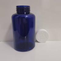 China Cobalt Blue 400ml PET Pill Packer Bottle with Child Proof Screw Cap for Liquid Medicine Storage for sale