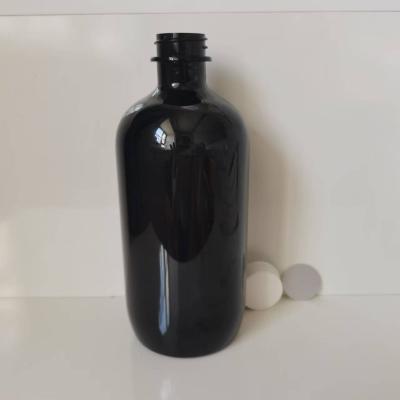 China 500ml Natural PET Boston Round Bottle 16 OZ with 28-400 Plastic Cap for Juice Packaging for sale