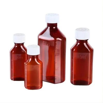 China PET Oval Prescription Bottles 0.75oz to 16oz with Child Resistant Caps for Liquid Medicine for sale