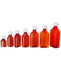 China PET Oval Prescription Bottles 0.75oz to 16oz with Child Resistant Caps for Liquid Medicine for sale