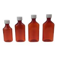 China PET Oval Prescription Bottles 0.75oz to 16oz with Child Resistant Caps for Liquid Medicine for sale