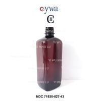 China PET Amber Plastic Bottles 16oz 500ml Industrial Beverage Syrup Bottles with CRC Cap for sale