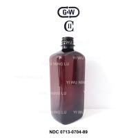 China PET Amber Plastic Bottles 16oz 500ml Industrial Beverage Syrup Bottles with CRC Cap for sale