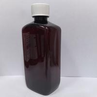 China 16 oz Oval Amber PET Plastic Medicine Bottles 500ml with Red CRC Caps for Liquid Medicines for sale