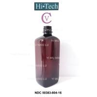 China Amber 16oz PET Bottle 500ml Medicine Cough Syrup Juice Container Screen Printing for sale