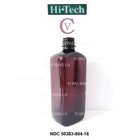 China Amber 16oz PET Bottle 500ml Medicine Cough Syrup Juice Container Screen Printing for sale