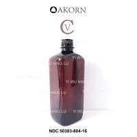 China Amber 16oz PET Bottle 500ml Medicine Cough Syrup Juice Container Screen Printing for sale