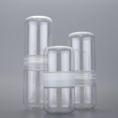 China Transparent Plastic PET Jar with Pressure Gasket Cover 2 Sides 500ml for Preserving Food Natural Aroma for sale