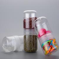 China Transparent Plastic PET Jar with Pressure Gasket Cover 2 Sides 500ml for Preserving Food Natural Aroma for sale