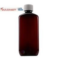 China 16oz 473ml PET Round Amber Plastic Bottles for Liquid Medicine Cough Syrup for sale