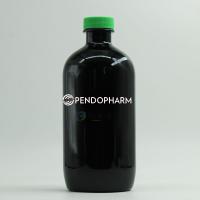 China 16oz 473ml PET Round Amber Plastic Bottles for Liquid Medicine Cough Syrup for sale