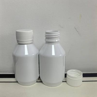 China White PET Plastic Bottle 125ml with Screw Top Cap Durable Liquid Packaging Printed LOT Number for sale