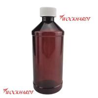 China PET Amber Square Plastic Bottle 16oz 500ml Medicine Bottle with CRC Cap and Foil Seal for sale