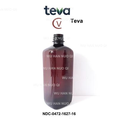 China 28mm Neck Amber PET Plastic Bottle 16oz 473ml Cough Syrup with CRC Cap for sale