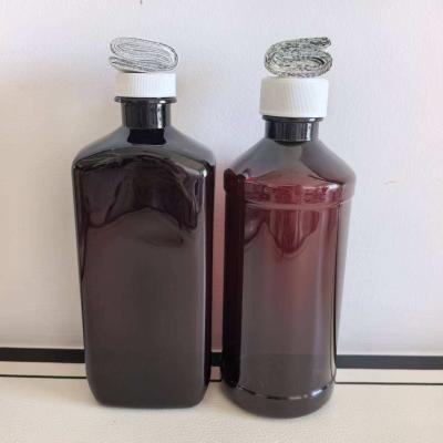 China PET 16oz Amber Pharmaceutical Bottle with QR Code Cap Sealed and Booklets Medical Packing for sale