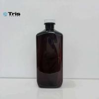 China 16oz Amber PET Arch Plastic Pint Bottles with CRC Cap Foil Seal for Medicine Industrial for sale