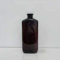 China 16oz Amber PET Arch Plastic Pint Bottles with CRC Cap Foil Seal for Medicine Industrial for sale