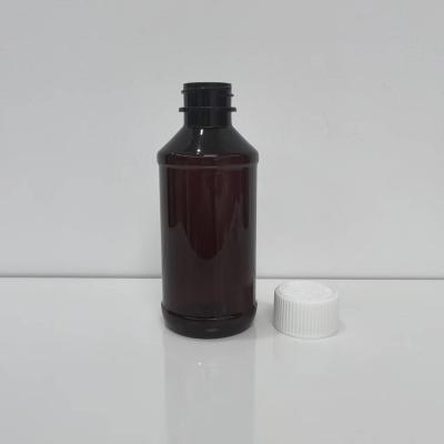 China Amber PET Round Bottle 115ml 4oz with Screw Cap Foil Seal for Skin Care Serum Packaging for sale