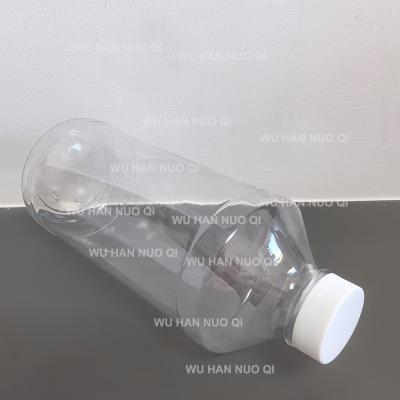 China 16oz Amber Plastic Syrup Bottle with QR Code Cap PET Base PP Cap Material for sale