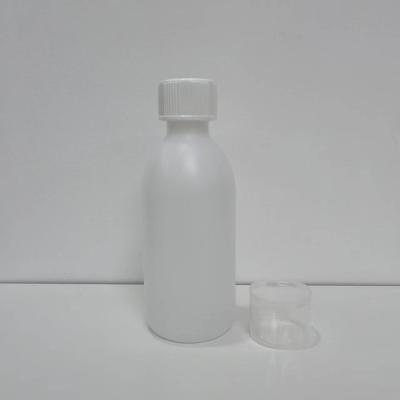 China 250ml PE Round Liquid Medicine Bottle Child Resistant Cap Empty Plastic Tos Bottle for sale