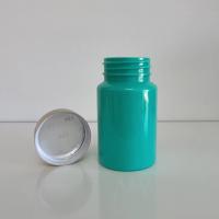 China 90ml Green PET Plastic Bottle with Gold Plated Aluminum Screw Cap for Pill Candy Packaging for sale