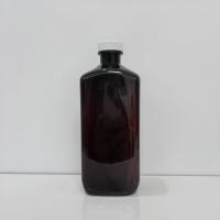 China 473ml PET Plastic Cough Syrup Bottles with Screw Cap Foil Seal Tris Label Booklet for sale