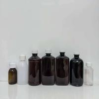 China 500ml PET Amber Plastic Bottle 28-400 Screw Cap for Liquid Medicine Packaging for sale