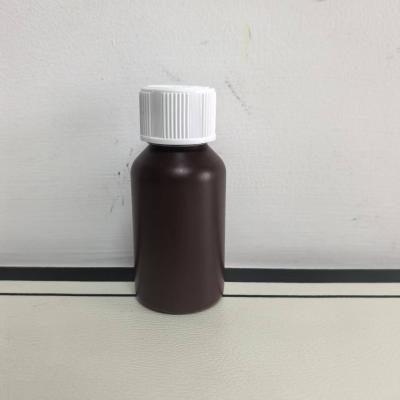 China 100ml Brown Amber HDPE Glossy Plastic Bottle with CRC Cap for Medical Packing for sale